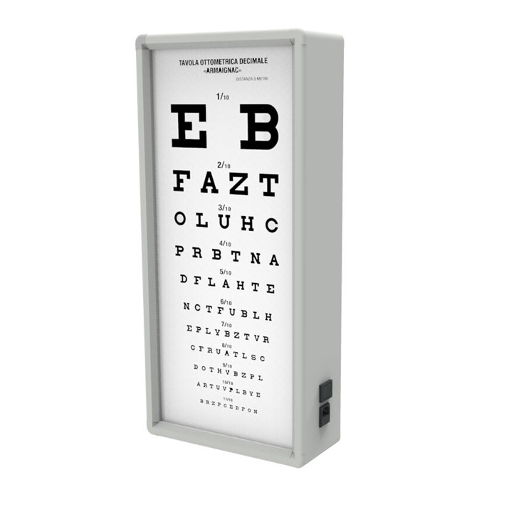 Presvetlený optotyp ARMAGNAC s písmenami 5m :: www.bexamed.sk